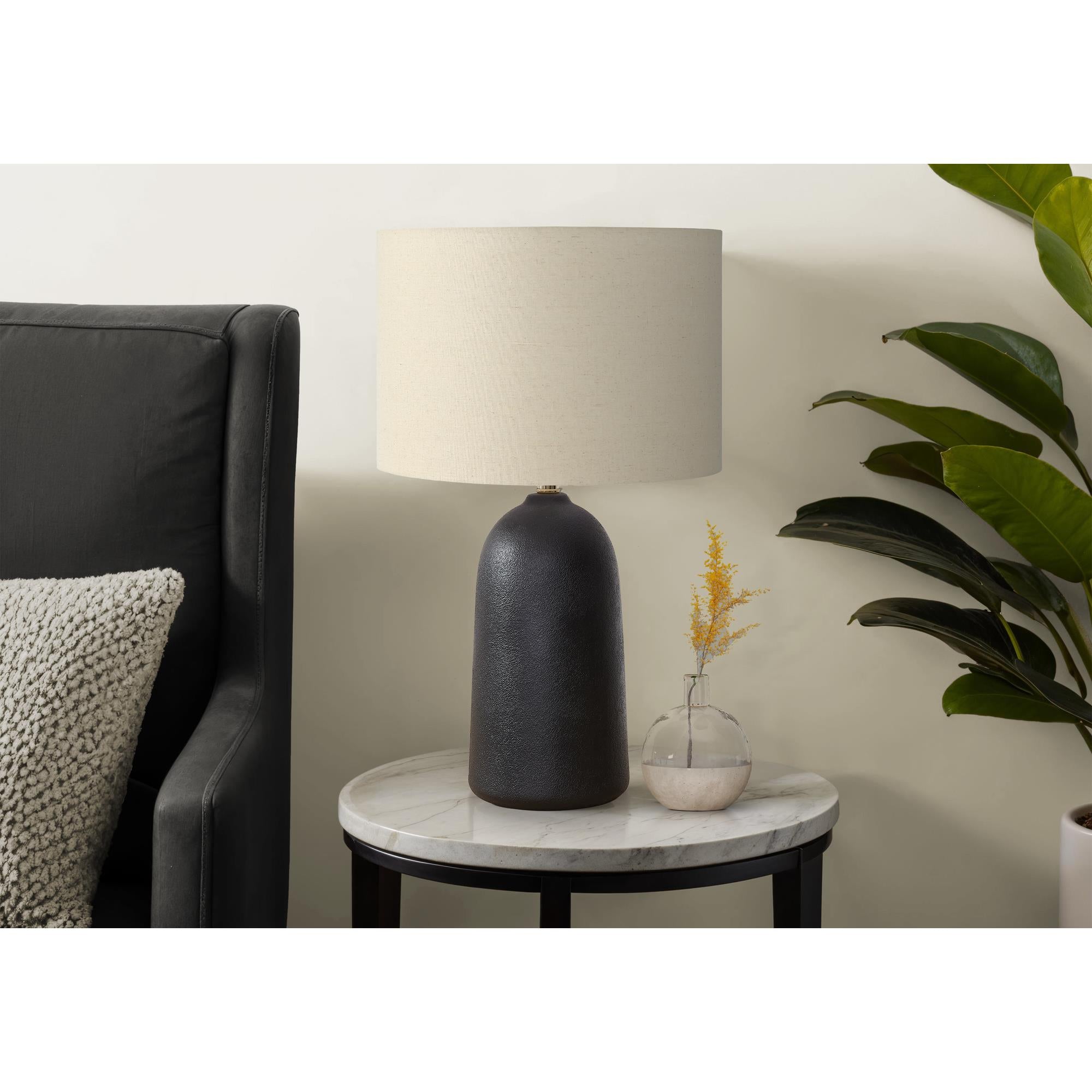 Monarch I 9906 27"H Table Lamp Black Ceramic / Beige Shade