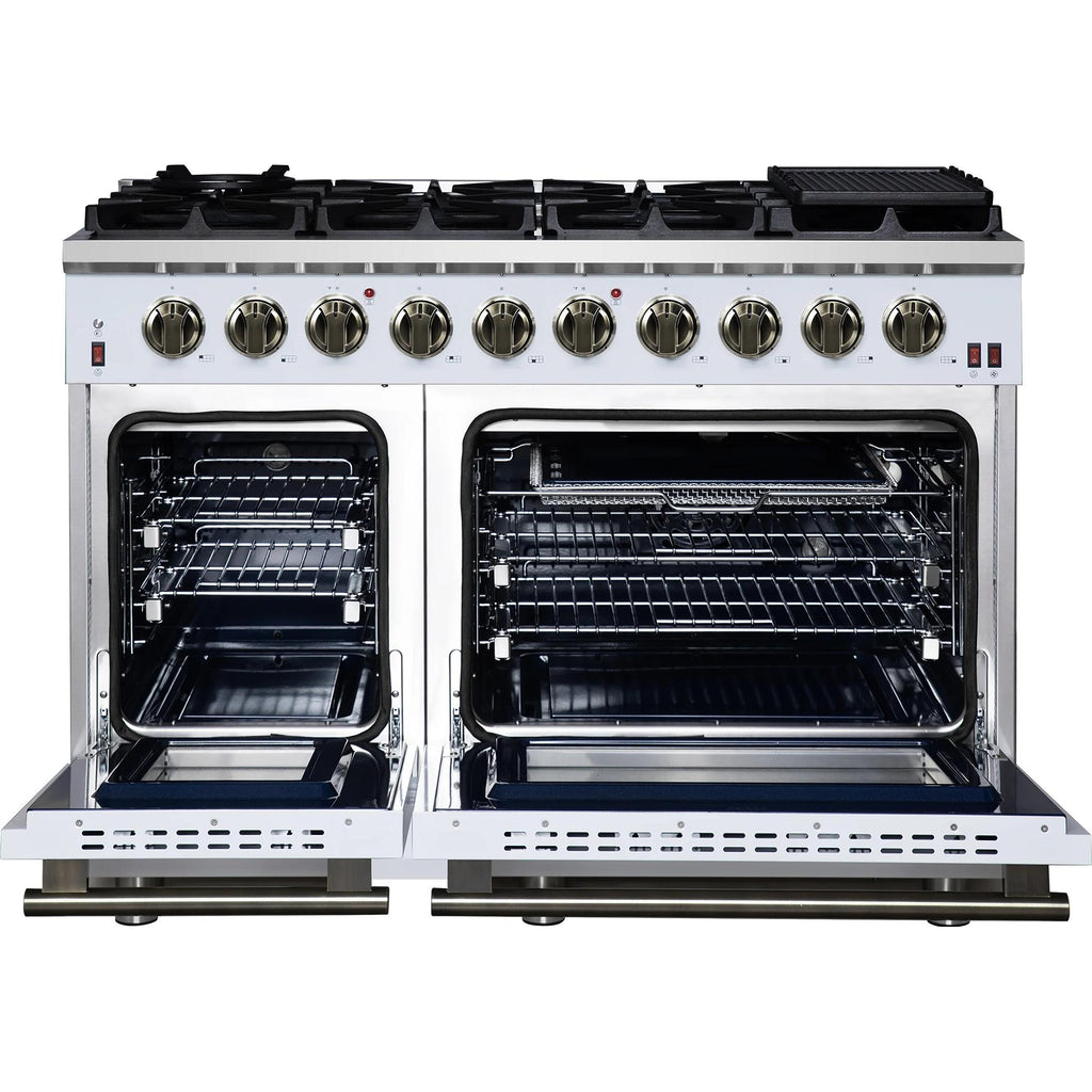 Forno Massimo 48-inch Freestanding Gas Range FFSGS6239-48WHT